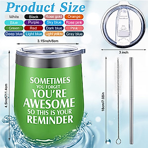 Thank You Gifts for Women Appreciation Gifts Wine Tumbler for Employee Teacher Inspirational Birthday Graduation Gift You Are Awesome/Sister with Straw Stainless Steel 12 oz (Cute Style, 8 Pcs)