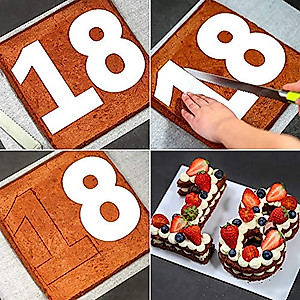 RAYNAG Cake Stencils (0-8 Number) Flat Plastic Mold Numerical Templates Cutting for DIY Cakes/Cookies -12 Inch