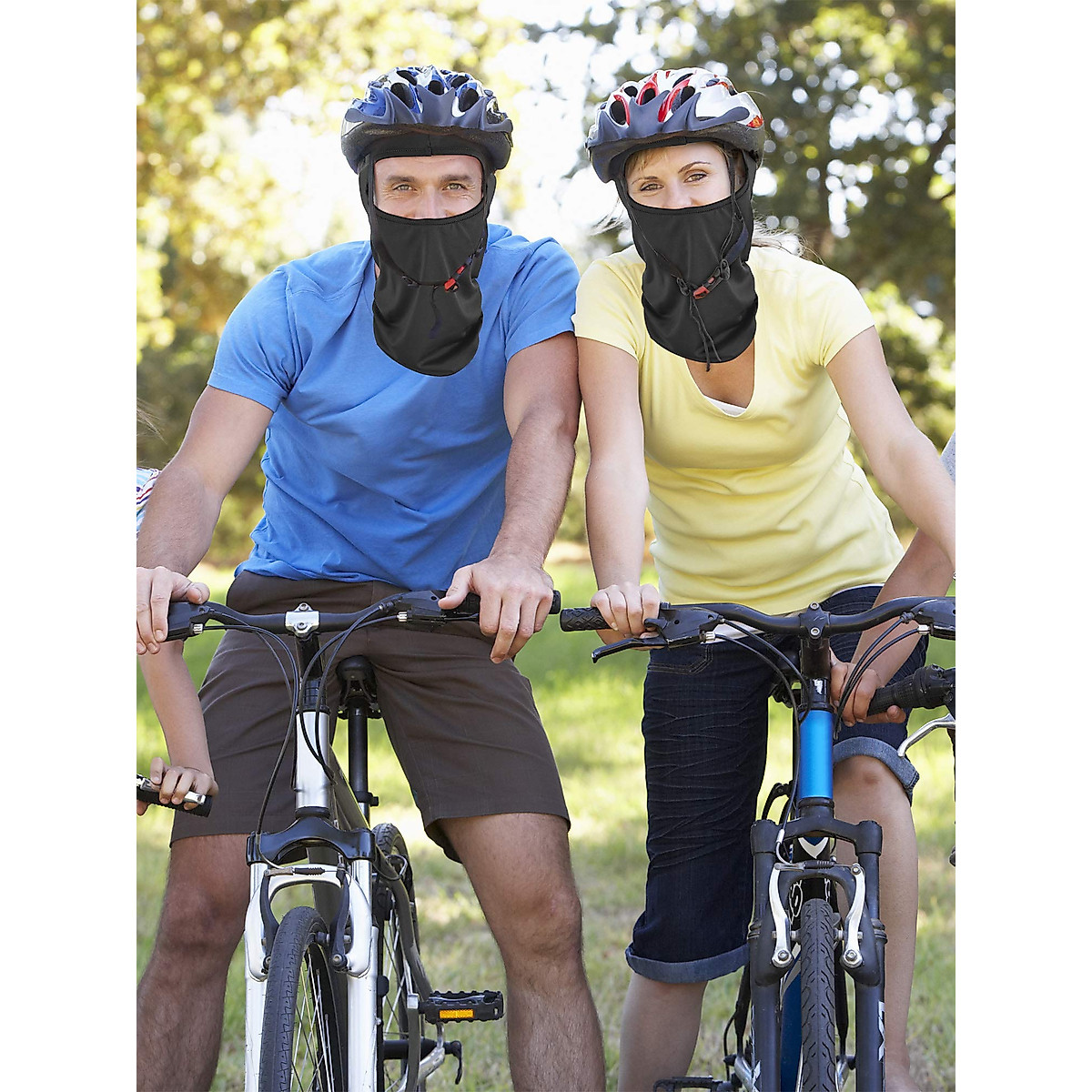 SATINIOR 6 Pieces Ski Mask for Men Balaclava Full Face Cover UV Sun Protection Cooling Neck Gaiter Clothing Scarf Bandana(Black,Ice Silk)