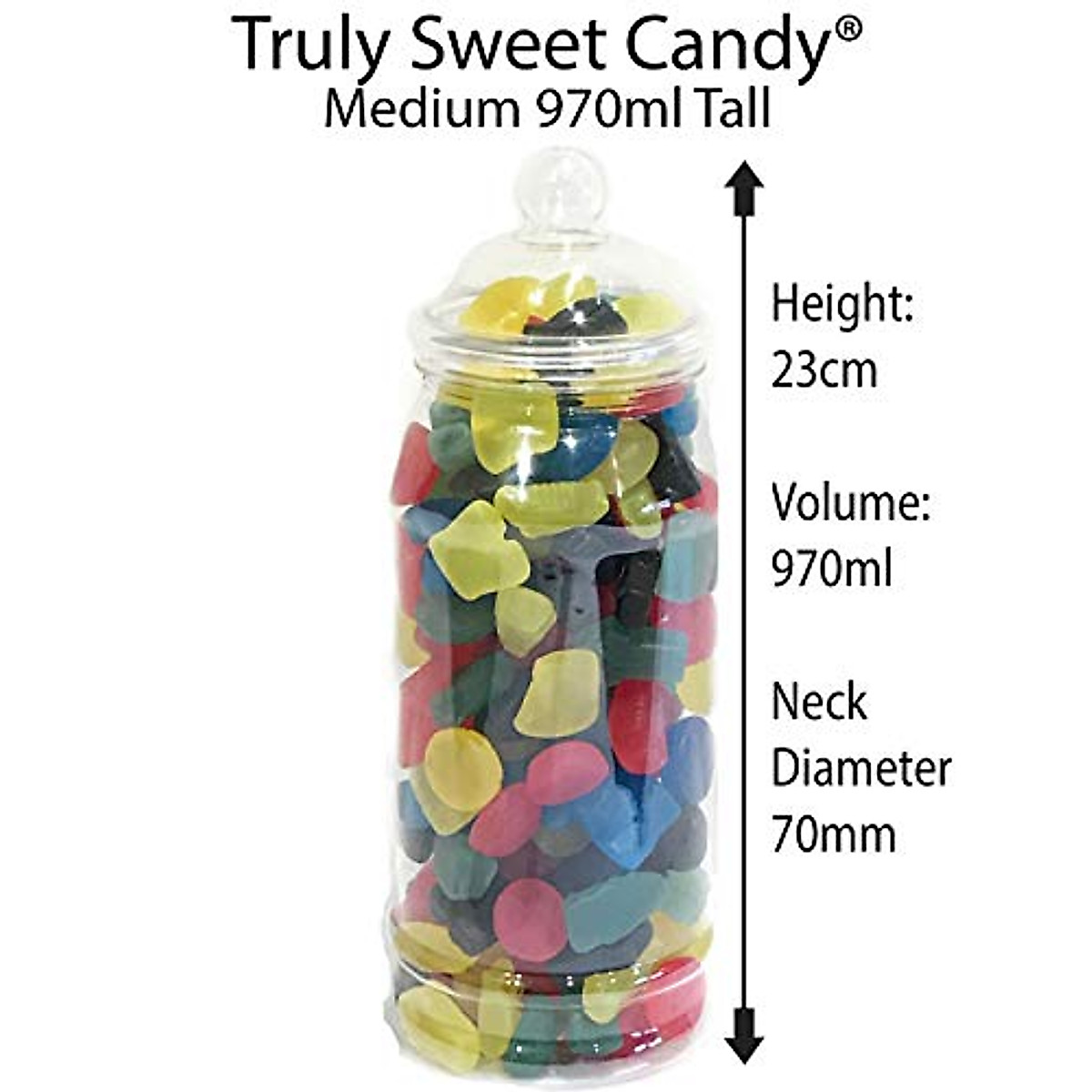19 Retro Empty Plastic Sweet Jars for Pick & Mix, Victorian Sweet Shop, Candy Buffet Kit, Party Pack