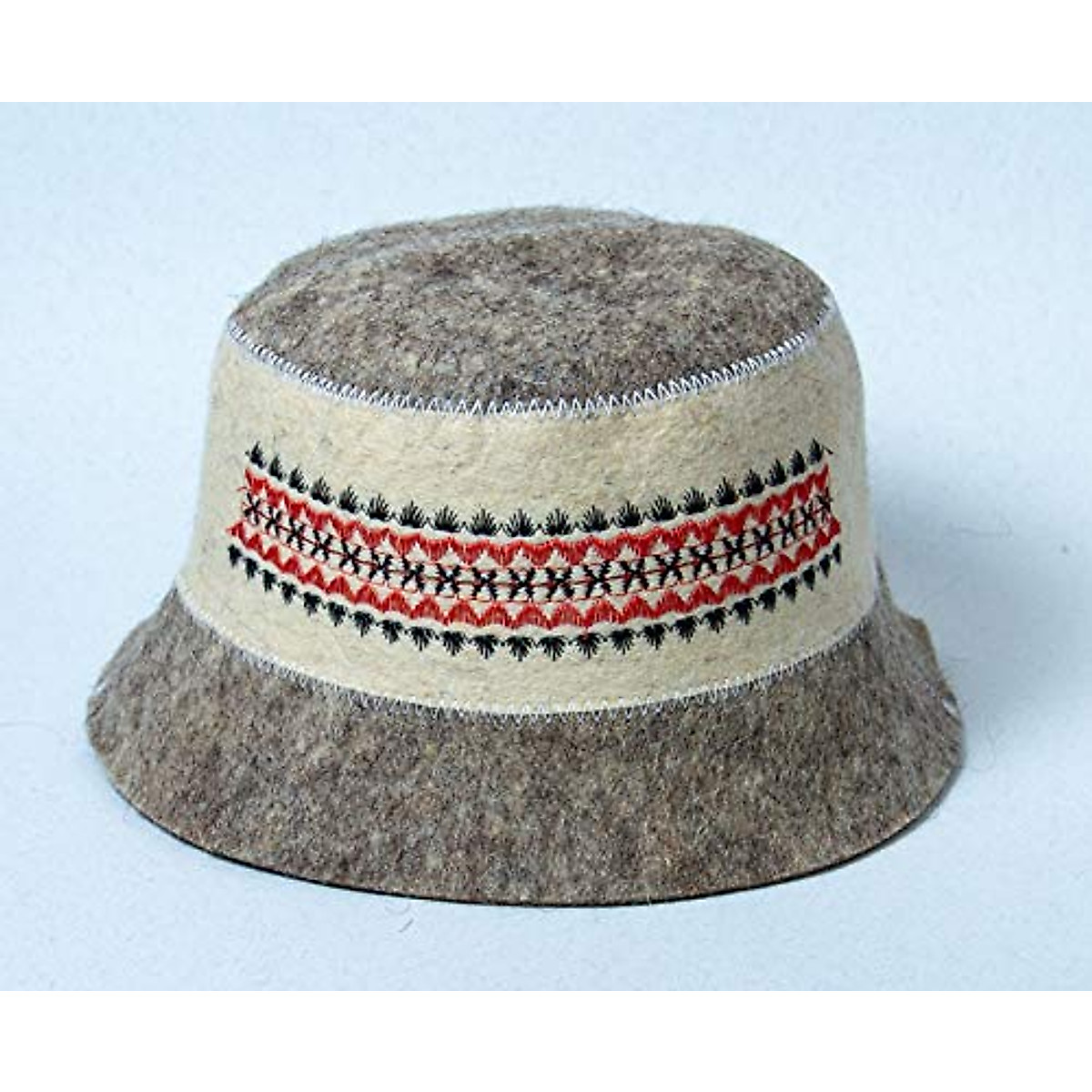Rushnichok Sauna hat Russian banya - Sauna hat for Men - Sauna hat Wool - Sauna hat to Protect Hair - Russian banya hat - Easter Sale Red Black Embroidery Ukrainian Vyshyvanka Panama Banya Hair Care