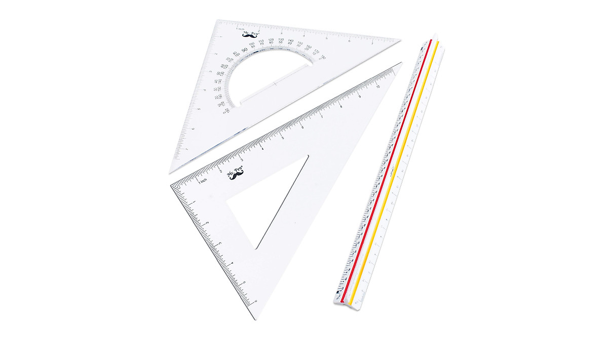 Mr. Pen Architectural Triangular Ruler Set - Precise Drafting Tools