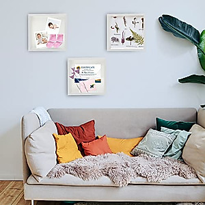 Anhow 2pcs 6x6 Shadow Box Frame, 3D Picture Frame Display Cas with Real Transparent Glass for Photos, Memorabilia, Crafts, Souvenir, Wedding Memories, Baby Items - White/ 1.2 Inch Depth