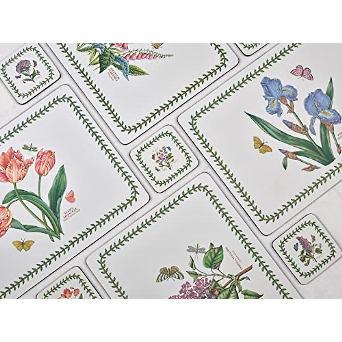 Pimpernel Botanic Garden Collection Coasters | Set of 6 | Cork Backed Board | Heat and Stain Resistant | Drinks Coaster for Tabletop Protection | Measures 4” x 4”