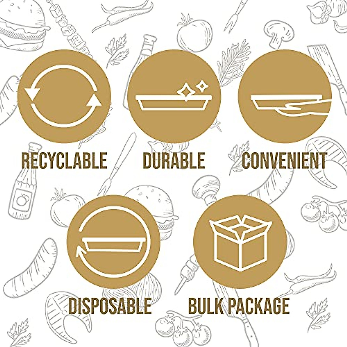 Weber Grills Compatible Drip Pans [30-Pack], Bulk Package, Aluminum Foil BBQ Grease Pans for Easy Drain Management of Weber Grills - 7 1/2" x 5"