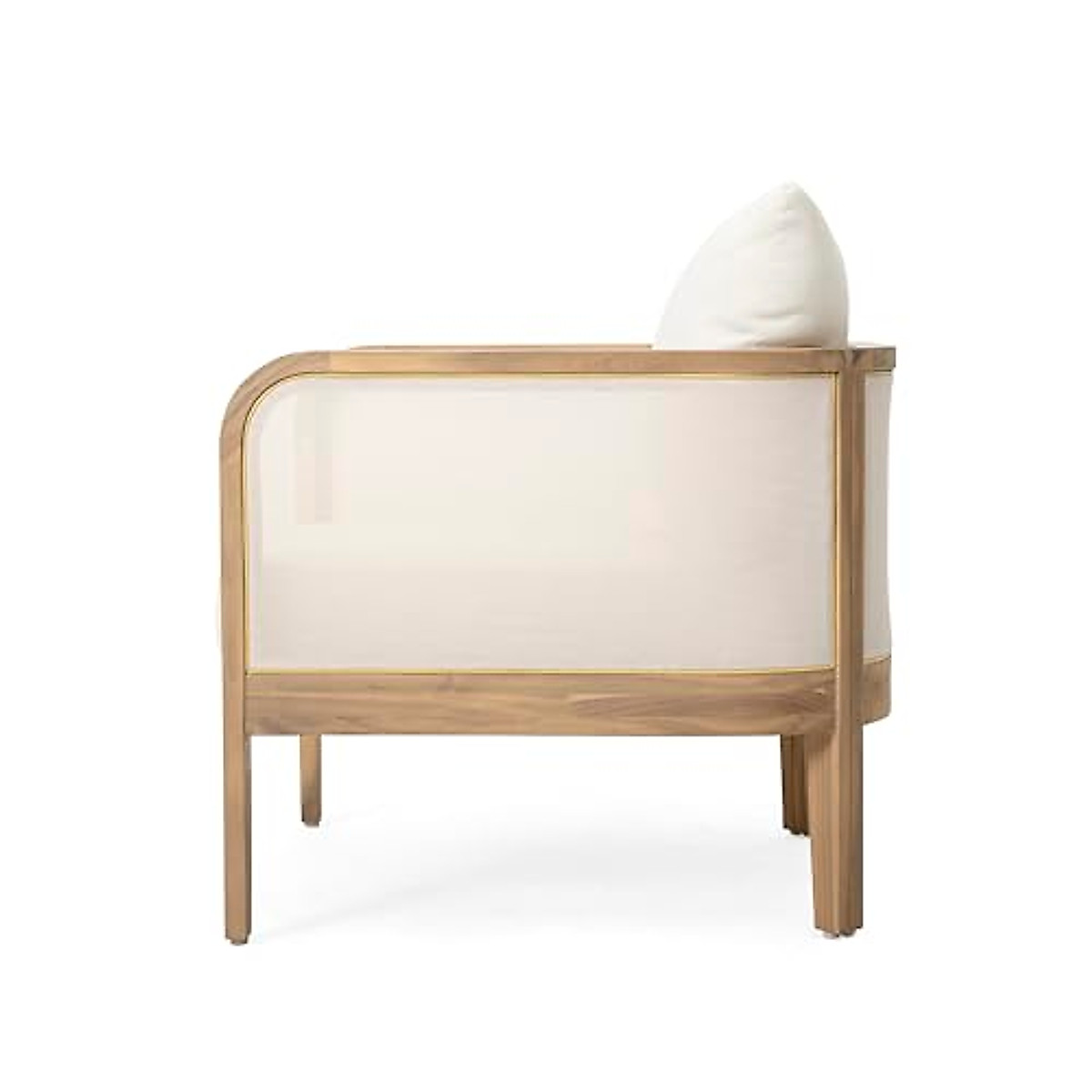 Merax Outdoor Acacia Wood Patio Club Chair Conversation Set with Waterproof Thick Cushion Deep Seating for Porch,Garden