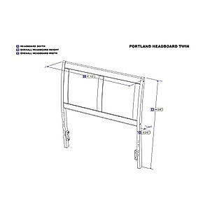 AFI Atlantic Furniture R-189824 Portland Headboard Twin Walnut