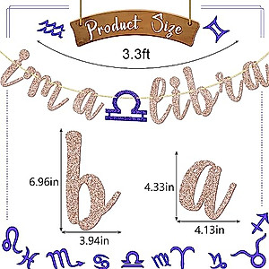 Bitch I'm A Libra Banner, Pre-strung Libra Season Birthday Banner, Zodiac Birthday Party Decorations, 18th, 21st, 25th, 30th, 40th Birthday Party Decorations, Champagne Glitter