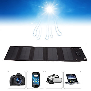 15W Foldable Portable Solar Panel, USB Solar Panel for Portable Power Station Generator Cell Phones Camera Lamp, Waterproof and Lightweight