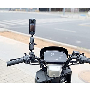 vgsion Motorcycle Mount for Insta360 One X3 / One X2 / One RS/One R/GoPro Hero, Double Ball Handlebar Mount for Action Camera