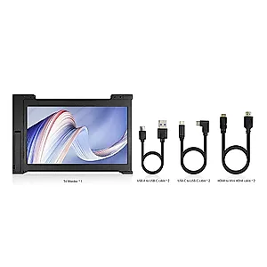 FKA Portable Monitor for Laptop, Portable Screen, Dual or Triple Screen 13.3''1080P IPS USB-A/Type-C/HDMI Monitor Extender, Compatible with 14.5''-16''Laptop, Splint is Retractable, Stretch Bracket Be