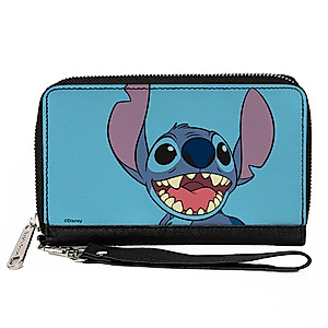 Buckle-Down Women's PU Zip Around Wallet Rectangle-Lilo & Stitch, 7.5"x4.5"