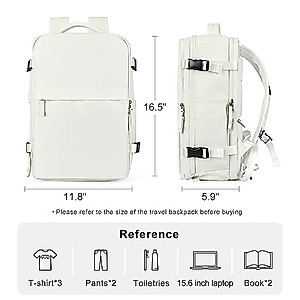 coofay Travel Backpack For Women Men Airline Approved Carry On Bags For Airplanes Underseat Luggage Backpack For Traveling On Airplane Personal Item Travel Bag For Airlines White