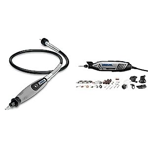 Dremel 4300-5/40 High Performance Rotary Tool Kit & 225-01- Flex Shaft Rotary Tool Attachment with Comfort Grip and 36” Long Cable - Engraver, Polisher, and Mini Sander
