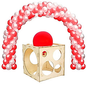 Pllieay 9 Sizes Collapsible Wood Balloon Sizer Cube Box for Balloon Decorations, Balloon Arches, Balloon Columns (2-10 Inch)