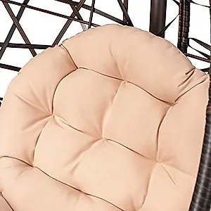 Christopher Knight Home Isaiah Indoor/Outdoor Wicker Tear Drop Hanging Chair (Stand Not Included), Multi-Brown and Tan