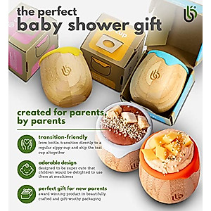 Bamboo Baby and Toddler Sippy Cup - 5 Oz Eco-Friendly Dinky Cup with Cute Silicone Drip Rim for Teeth and Gum Protection - Ideal Toddler Transition Cup (Green)