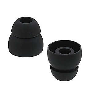 ALXCD Ear Tips for Powerbeats2 Powerbeats 3 Headphone, SML 3 Sizes 3 Pair Silicone Replacement Earbud Tips & 1 Pair Double Flange Ear Tip Cushion, Fit for Beats Powerbeats2 Pb3[4 Pair](Black)