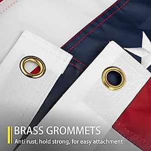 American Flag 5x8 FT Outdoor, Heavy Duty Nylon High Wind US Flag, American Made, Embroidered Stars, Sewn Stripes, Brass Grommets, The Best Double Sided United States Flag Suitable for Outside Use