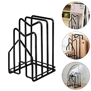 Cabilock 1pc Multifunctional Pot Lid Holder Cutting Board Rack Pan Storage Rack Dish Chopping Board Holder Kitchen Pot Pan Lid Rack Pot Cover Organizer Tableware Stainless Steel Pot Rack