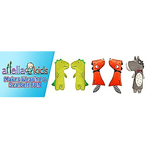 Attelia Kids Car Seat Belt Pillow for Kids, Neck Support Pillow Adjustable Seat Strap Shoulder Pads Road Trip Pillow Seatbelt Buddy (Grey Donkey L)