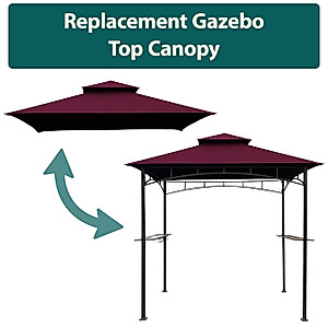 Grill Gazebo Replacement Canopy Roof, 5'x8' Outdoor BBQ Gazebo Top