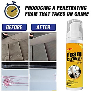 200ml Foam Cleaner For Car And House Lemon Flavor,Leather Decontamination,Strong Decontamination Cleaners Spray,Foam Cleaner,Powerful Stain Removal,Multifunctional Car Foam Cleaner Spray For Car,House