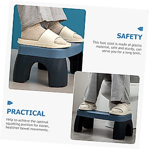 DOITOOL Folding Toilet Stool Foldable Poop Stool Bathroom Potty Step Stool Sitting Posture Footstool Squatting Stool Blue