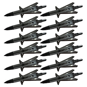 zzuus 3pcs/6pcs/12pcs Killzone Broadheads 2-Blade 100Gr Arrowheads Recurve Compound Bow Hunting and Target (Silver, 12pcs)