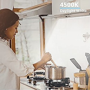 ASOKO LED Under Cabinet Lighting for Kitchen with Touch Sensor, USB Plug in Under Cabinet Lights, 12 inch Under Counter Lights for Kitchen,Daylight White 4500K, Under Desk Light