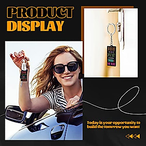 RUMIA 27pcs Inspirational Quote Keychains Acrylic Motivational Keychains Graduation Party Favors Mothers Day Birthday Gifts for Employee Coworkers Women Men Teacher Appreciation Gifts