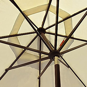 EliteShade USA 10-Year-Non-Fading Sunumbrella 9Ft Market Umbrella Patio Umbrella Outdoor Table Umbrella with Ventilation, Natural