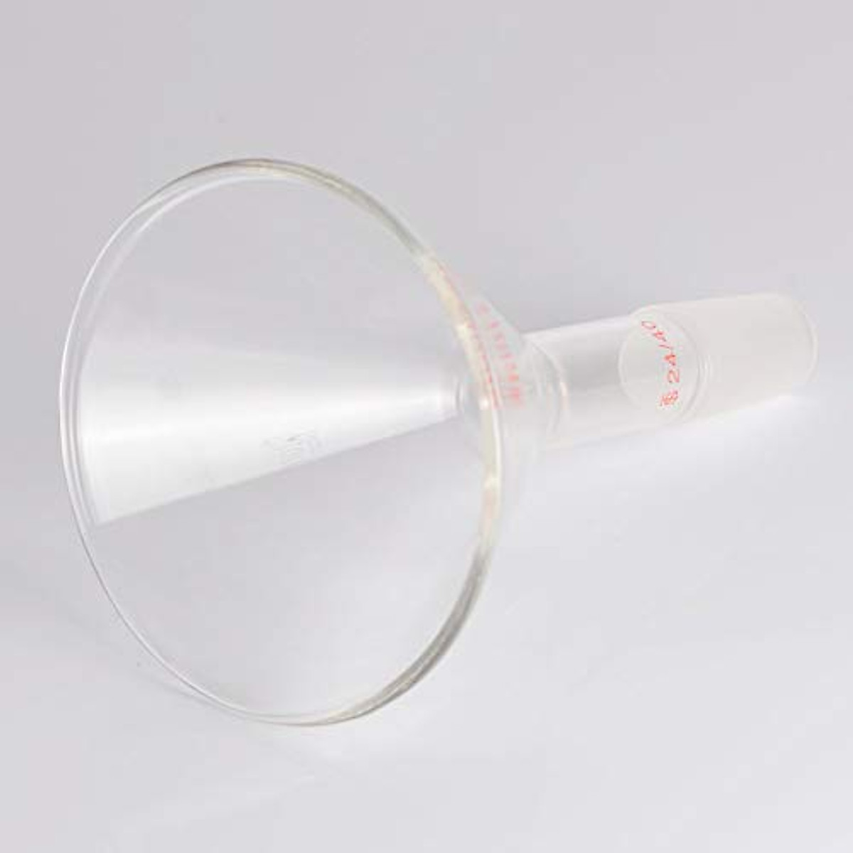 StonyLab Glass Short Stem Powder Funnel with 100 mm Top Outer Dimension and 24/40 Inner Joint Filter Funnel Glass Funnel