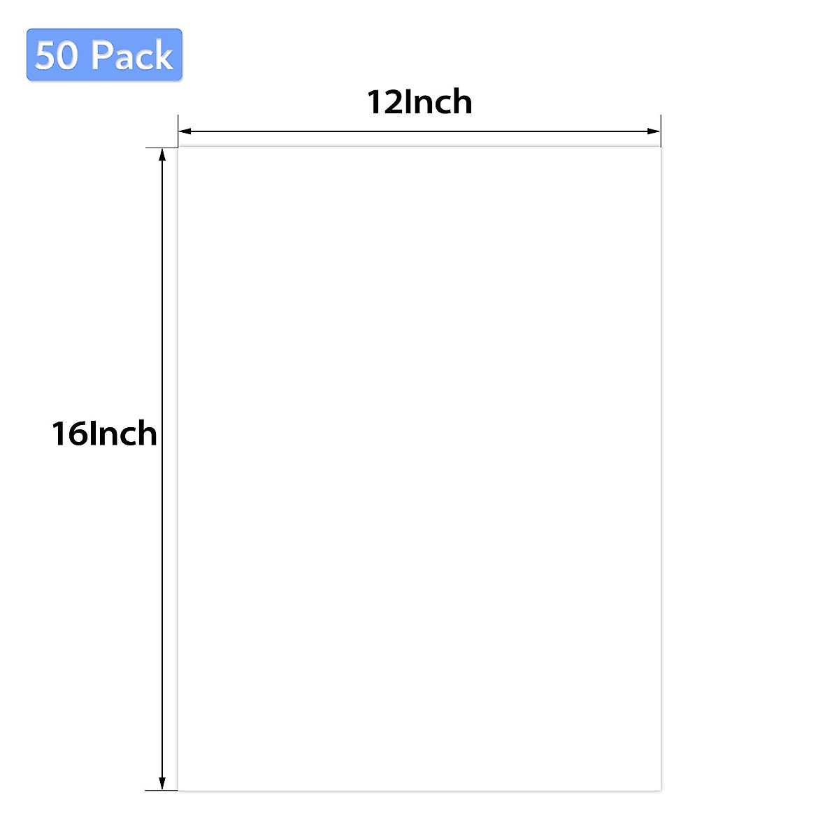 Golden State Art, 12x16 Picture Mat Matte Backerboards for Framing. Pack Contains 50 Backing Boards (White, 50 Pack)