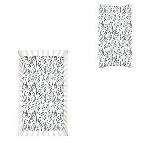 Changing Pad Cover & Crib Sheet, Green Leaf