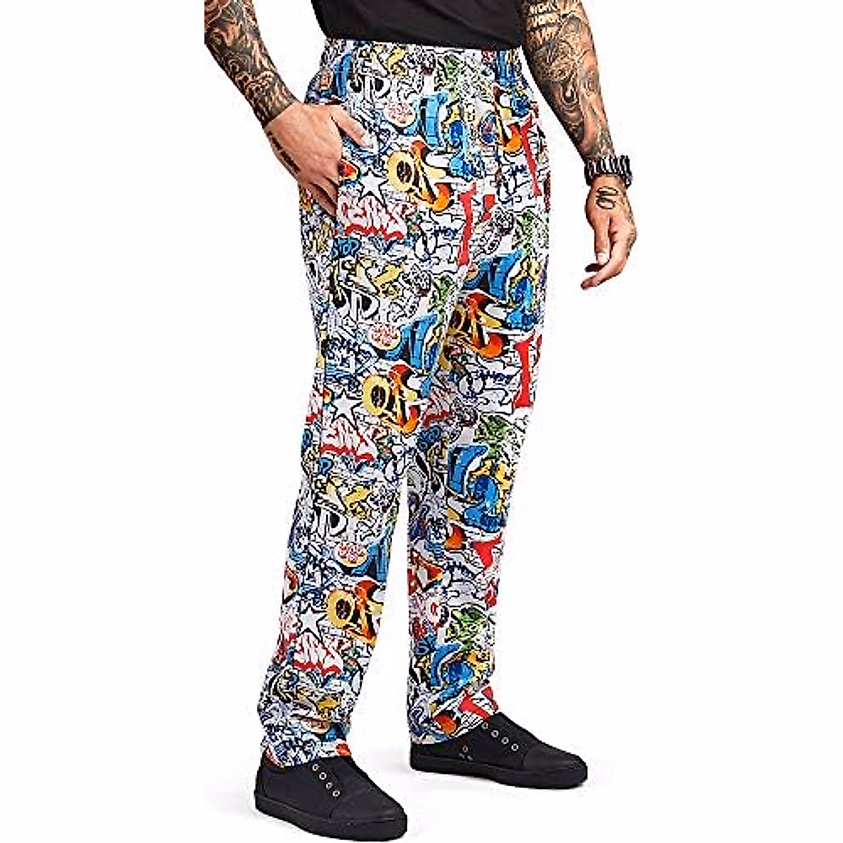 ChefUniforms.com Men's Graffiti Print Baggy Chef Pant (L)