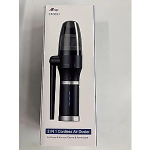 ATEngeus Compressed Air Duster & Vacuum, 77000 RPM Cordless Air Duster, 3 in1 Air Blower, Detachable Battery, Replaces for Air Cans, Keyboard Cleaner, Vacuum Cleaner for pc