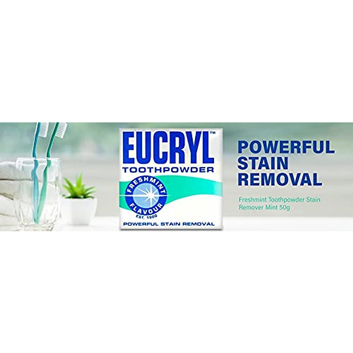 Eucryl Smokers Tooth Powder Freshmint Flavour (50g) - Pack of 2