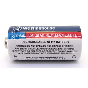 4X Westinghouse 2/3 AA Ni-Mh Battery Batteries Rechargeable 1.2 V Volt 150 mAh Reusable Chargeable by JL Missouri Parts