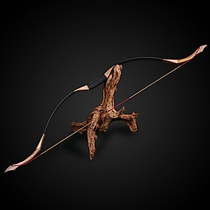 TOPARCHERY 53'' Archery Traditional Recurve Bow Set 30-50 lbs Hunting Handmade Horse Bow Longbow with 6X Wood Arrows Finger Guard Arm Guard Arrow Quiver (50)