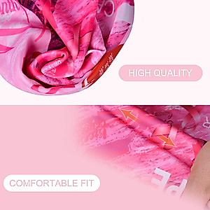 COOLOMG Pink Arm Sleeves Breast Cancer Awareness Compression Sleeves for Baseball Football Basketball M