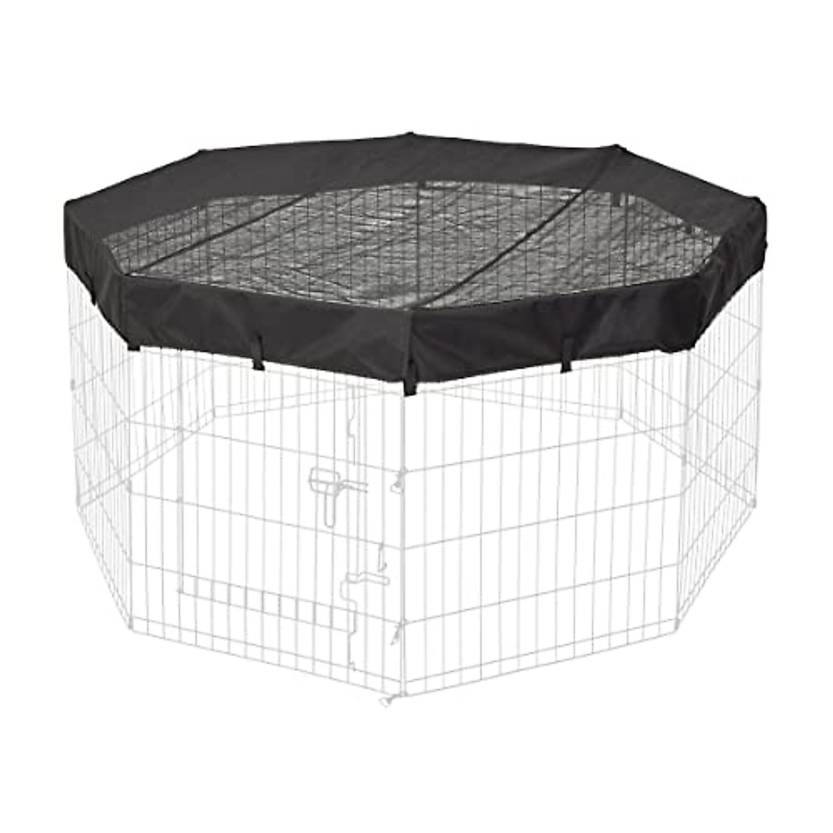 MidWest Homes for Pets Octagon Exercise Pen Fabric Mesh Top,Black