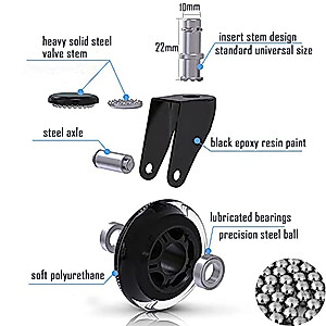 Home Office Chair Wheels for IKEA Chair, WASJOYE Set of 5 Rolling Chair Replacement Casters, Heavy Duty Gaming Computer Desk Rubber Caster for Hardwood Tile Carpet Floor Protection