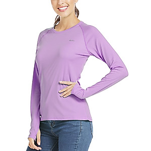 Willit Women's UPF 50+ Sun Protection Shirt Long Sleeve SPF UV Shirt Rash Guard Swim Hiking Fishing Tops Lightweight Purple M