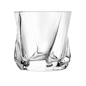 JoyJolt Aurora Crystal Whiskey Glass – Twisted Whiskey Glasses - Set of 2 Old Fashioned Liquor Glasses – Crystal Scotch Whisky Glasses for Bourbon – 8.10 ounces Whiskey Drinking Glasses