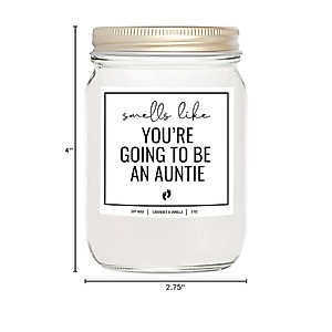 YouNique Designs Pregnancy Announcement for Aunt, Sister, Auntie 8 oz Candle - Aunt Pregnancy Announcement Gift - Smells Like Youre Going to be an Aunt Candle - New Aunt Gifts (Lavender & Vanilla)