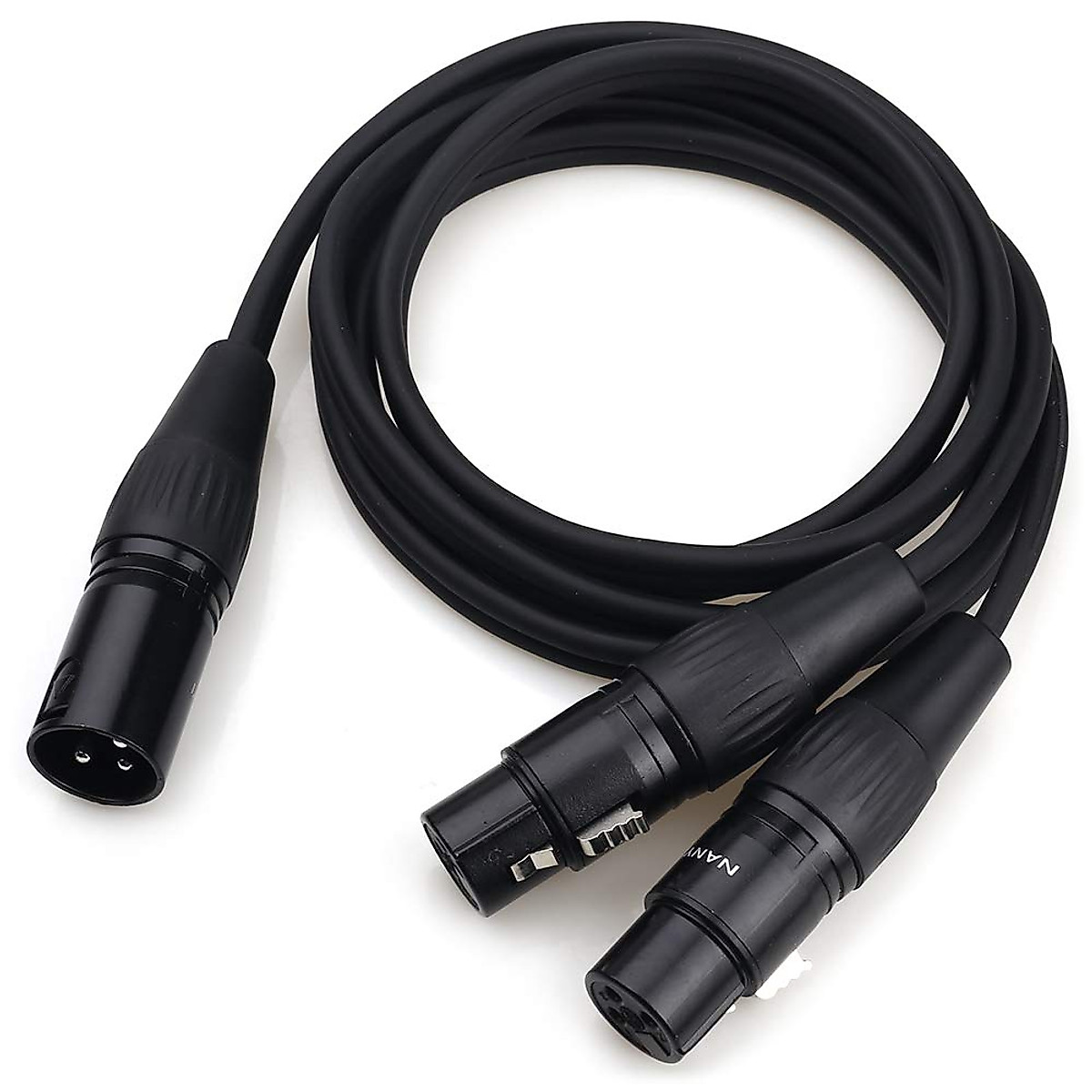 NANYI XLR Splitter Microphone Cable XLR to XLR Patch Cables 3-Pin XLR Male to Dual XLR Female Y Cable Adaptor mic Cable DMX Cable Patch Cords with Oxygen -5FT