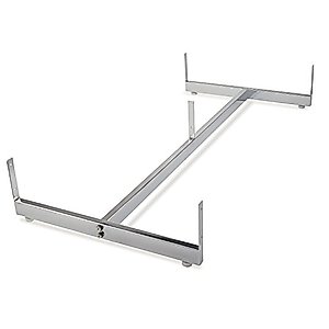 Only Garment Racks Gridwall Panel Gondola Base with Casters - Merchandiser - Chrome 24"W x 48"L