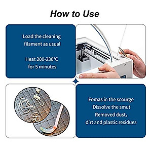 NOVAMAKER 3D Printer Cleaning Filament 1.75mm，100g (0.22lbs)，Dimensional Accuracy +/- 0.05mm，Natural Color，Fit Most FDM Printer