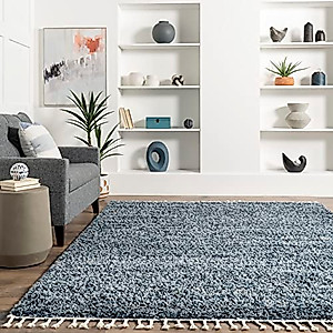 nuLOOM Brooke Shag Tasseled Accent Rug, 2x3, Blue